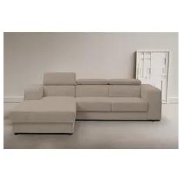 Ecksofa Inosign "Cherry" Sofas Gr. B/H/T: 270cm x 76cm x 192cm, Cord, Ottomane links, Ottomane links, beige (greige) Ecksofa mit verstellbaren Kopfteilen, Schlaffunktion & Bettkasten