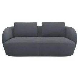 2,5-Sitzer FLEXLUX "Torino, rund, Couch, Loveseat" Sofas Gr. B/H/T: 186cm x 85cm x 102cm, Lederoptik, grau (elephant grey) Modernes, organisches Sofa-Design, Kaltschaum, Wellenunterfederung