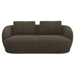 2,5-Sitzer FLEXLUX "Torino, rund, Couch, Loveseat" Sofas Gr. B/H/T: 186cm x 85cm x 102cm, Lederoptik, braun (camel brown) Modernes, organisches Sofa-Design, Kaltschaum, Wellenunterfederung