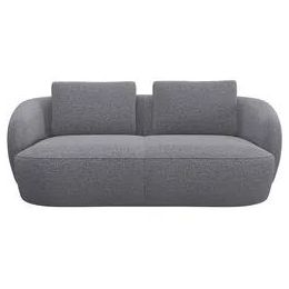 2,5-Sitzer FLEXLUX "Torino, rund, Couch, Loveseat" Sofas Gr. B/H/T: 186cm x 85cm x 102cm, Chenille-Struktur, grau (steel) Modernes, organisches Sofa-Design, Kaltschaum, Wellenunterfederung