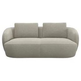 2,5-Sitzer FLEXLUX "Torino, rund, Couch, Loveseat" Sofas Gr. B/H/T: 186cm x 85cm x 102cm, Chenille-Struktur, beige (natural) Modernes, organisches Sofa-Design, Kaltschaum, Wellenunterfederung