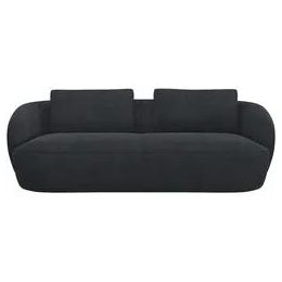 3-Sitzer FLEXLUX "Torino, rund, Couch, Dreisitzer" Sofas Gr. B/H/T: 217cm x 85cm x 102cm, Boucle, grau (anthracite grey) Modernes, organisches Sofa-Design, Kaltschaum, Wellenunterfederung