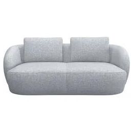 2,5-Sitzer FLEXLUX "Torino, rund, Couch, Loveseat" Sofas Gr. B/H/T: 186cm x 85cm x 102cm, Chenille, grau (sandy shell) Modernes, organisches Sofa-Design, Kaltschaum, Wellenunterfederung