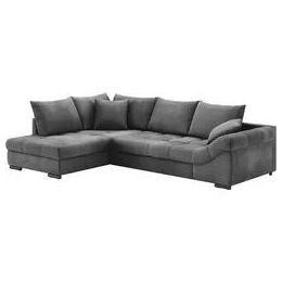 Ecksofa Inosign "Allegro, L-Form" Sofas Gr. B/H/T: 303cm x 86cm x 202cm, Microfaser, Ottomane links, schwarz (memphis 17 black) mit Hochschläfer-Bettauszug, wahlweise Kaltschaum