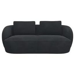 2,5-Sitzer FLEXLUX "Torino, rund, Couch, Loveseat" Sofas Gr. B/H/T: 186cm x 85cm x 102cm, Boucle, grau (anthracite grey) Modernes, organisches Sofa-Design, Kaltschaum, Wellenunterfederung