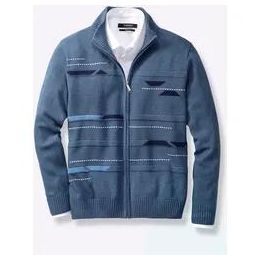 Strickjacke Marco Donati Gr. 50, blau (jeansblau-meliert) Herren Strickjacken