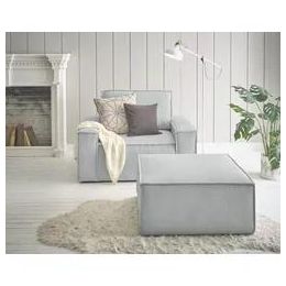 Sessel Home Affaire "SHERWOOD" Gr. Cord, B/H/T: 120 cm x 85 cm x 166 cm, grau (hellgrau) Loveseat und Hocker im Set, passend zur Polster-Serie SHERWOOD