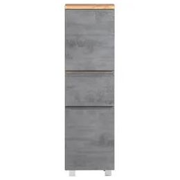 Midischrank Welltime "Sölden" Schränke Gr. B/H/T: 40 cm x 130 cm x 35 cm, 2 St., grau (oxid beton)