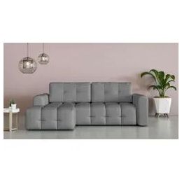 Ecksofa Inosign "Manilla" Sofas Gr. B/H/T: 265cm x 91cm x 170cm, Boucle, Recamiere links, mit Betfunktion und Bettkasten, grau (dunkelgrau) L-Form ohne Bettfunktion und Bettkasten