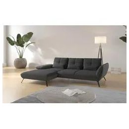 Ecksofa Places of Style "Mikado L-Form", grau (dunkelgrau), B:276cm H:88cm T:183cm, 100% Polyester, Sofas, inkl. Sitztiefenverstellung und Armteilverstellung