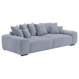 Big-Sofa Home Affaire "Sundance, B/T 302/137 cm" Sofas Gr. B/H/T: 310 cm x 92 cm x 141 cm, Microfaser, blau (memphis 1676 blue grey) Dauerschläfer mit Hygiene-Topper und Transporttasche