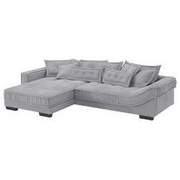 Ecksofa Inosign "Diwan II, L-Form" Sofas Gr. B/H/T: 334 cm x 67 cm x 207 cm, Microfaser 1, mega-Recamiere links, grau (memphis 45 grau) Wahlweise mit Kaltschaumpolsterung bis 140 kg belastbar