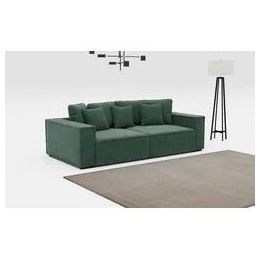 Big-Sofa Inosign "Surf" Sofas Gr. B/H/T: 244cm x 83cm x 117cm, Struktur fein, grün (racing green) mit 7 Kissen, gemütlicher Sitzkomfort