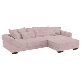 Ecksofa Inosign "Diwan II, L-Form" Sofas Gr. B/H/T: 334cm x 67cm x 207cm, Cordstoff CORDUROY, mega-Recamiere rechts, rosa (stripes 8626 flamingo) Wahlweise mit Kaltschaumpolsterung bis 140 kg belastbar