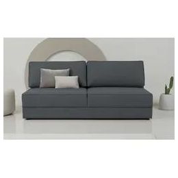 Schlafsofa Inosign "Simonton 3-Sitzer, Breite 202 cm" Sofas Gr. B/H/T: 202cm x 86cm x 102cm, Struktur weich, grau (anthrazit) Liegefläche 202x146 cm, inkl. Bettkasten, weicher Struktur-Stoff