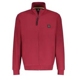 Sweatjacke Lerros "Lerros in Strukturqualität" Gr. M, rot (deep garnet red) Herren Sweatjacken