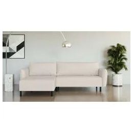 Ecksofa Inosign "Glandine" Sofas Gr. B/H/T: 233cm x 82cm x 177cm, Struktur, Recamiere links, beige (creme) L-Form