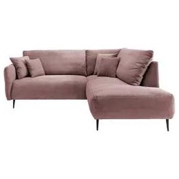 Ecksofa Inosign "Vanilla L-Form" Sofas Gr. B/T: 255cm x 190cm, Cord, Armlehne links-Ottomane rechts, Ottomane rechts-Bezugsfarbe rosa, rosa Armlehnenfunktion