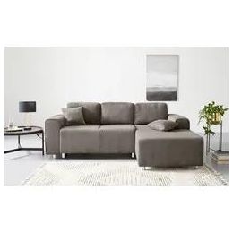 Guido Maria Kretschmer Home & Living Ecksofa GUIDO MARIA KRETSCHMER HOME & LIVING "Györ" Sofas Gr. B/H/T: 235cm x 88cm x 160cm, Cord, Recamiere rechts, ohne Bettfunktion und Bettkasten, grau (taupe) L-Form, wahlweise mit Bettfunktion und Bettkasten incl. 2 Zierkissen