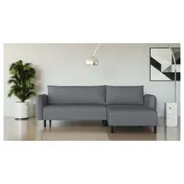 Ecksofa Inosign "Glandine" Sofas Gr. B/H/T: 233cm x 82cm x 177cm, Struktur, Recamiere rechts, grau (anthrazit) L-Form