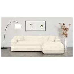 Ecksofa Home Affaire "Lilliana" Sofas Gr. B/H/T: 256cm x 76cm x 160cm, Cord, Recamiere rechts, beige (creme) L-Form