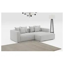 Ecksofa Inosign "L-Form" Sofas Gr. B/H: 284cm x 72cm, Flachgewebe LEINENOPTIK, Recamiere rechts, grau (light grey)