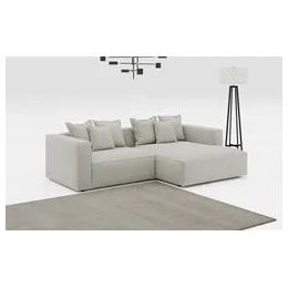 Ecksofa Inosign "L-Form" Sofas Gr. B/H: 284cm x 72cm, Struktur fein, Recamiere rechts, grau (elephant)