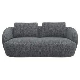 2,5-Sitzer FLEXLUX "Torino, rund, Couch, Loveseat" Sofas Gr. B/H/T: 186cm x 85cm x 102cm, Chenille, grau (forrest grey) Modernes, organisches Sofa-Design, Kaltschaum, Wellenunterfederung