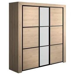 Kleiderschrank GAMI "Kleiderschrank 3 Türen, Kinderkleiderschrank" Schränke Gr. B/H/T: 222cm x 225cm x 58cm, 3 St., braun (kastanie natur) Baby Kinderkleiderschrank Kinderschrank In 2 Farben erhältlich