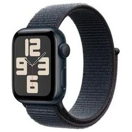 Smartwatch Apple "Watch SE (2024)" Smartwatches Gr. 40mm, ohne eSIM, One-Size, Sport Loop, schwarz (mitternacht)