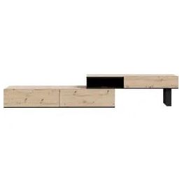 TV-Board FORTE Sideboards Gr. B/H/T: 240cm x 52cm x 43,5cm,, schwarz (artisan eiche / schwarz)