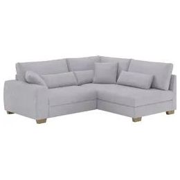 Ecksofa Home Affaire "Helena II, L-Form" Sofas Gr. B/H/T: 227 cm x 68 cm x 190 cm, Cord, Ottomane rechts, mit Bettfunktion, grau Mit Federkern, wahlweise mit Bett und Taschenfederkern