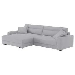 Ecksofa Inosign "Marcello" Sofas Gr. B/H/T: 310cm x 90cm x 184cm, Cord, Bettfunktion rechts-Recamiere links, grau (stripes 8637 warm grau) inklusive EasyBett und Bettkasten