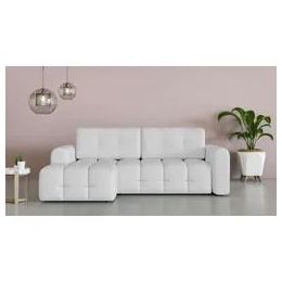 Ecksofa Inosign "Manilla" Sofas Gr. B/H/T: 265cm x 91cm x 170cm, Boucle, Recamiere links, mit Betfunktion und Bettkasten, grau (hellgrau) L-Form ohne Bettfunktion und Bettkasten