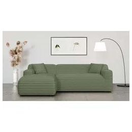 Ecksofa Home Affaire "Lilliana" Sofas Gr. B/H/T: 256cm x 76cm x 160cm, Cord, Recamiere links, grün L-Form