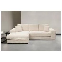 Ecksofa WERK2 "Eden L-Form" Sofas Gr. B/H/T: 286cm x 84cm x 184cm, Breitcord, Ottomane links, Ottomane links, weiß Design Ecksofa in Cord mit besonders weichem Sitzkomfort