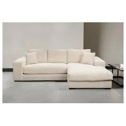 Ecksofa WERK2 "Eden L-Form" Sofas Gr. B/H/T: 286cm x 84cm x 184cm, Breitcord, Ottomane rechts, Ottomane rechts, weiß Design Ecksofa in Cord mit besonders weichem Sitzkomfort