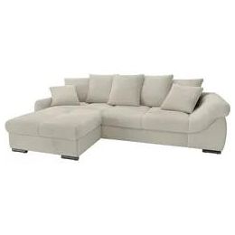 Ecksofa Inosign "Livorno" Sofas Gr. B/H/T: 266cm x 66cm x 188cm, Soft clean, Recamiere links-Bettfunktion rechts, soft clean 6 taupe inkl. Hochschläfer-Bettauszug, XL-Bettkasten weiß beschichtet