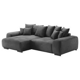 Ecksofa Home Affaire "Sundance II, L-Form" Sofas Gr. B/H/T: 318 cm x 92 cm x 188 cm, Microfaser 1, Recamiere links, Ausführung Bettkasten / Bettfunktion / Topper, schwarz (memphis 17 black) mit DuraSpring-Taschenfederkern bis 140 kg belastbar