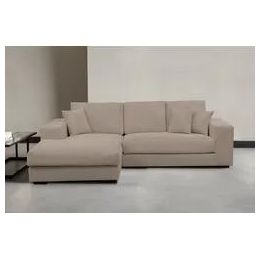 Ecksofa WERK2 "Eden L-Form" Sofas Gr. B/H/T: 286cm x 84cm x 184cm, Cord, Ottomane links, Ottomane links, beige (greige) Design Ecksofa in Cord mit besonders weichem Sitzkomfort