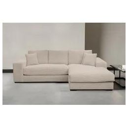 Ecksofa WERK2 "Eden L-Form" Sofas Gr. B/H/T: 286cm x 84cm x 184cm, Breitcord, Ottomane rechts, Ottomane rechts, grau (taupe) Design Ecksofa in Cord mit besonders weichem Sitzkomfort