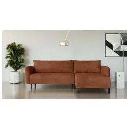 Ecksofa Inosign "Glandine" Sofas Gr. B/H/T: 233cm x 82cm x 177cm, Chenille-Struktur, Recamiere rechts, orange (terra) L-Form