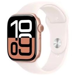 Smartwatch Apple "Watch Series 10 Aluminium" Smartwatches Gr. 46mm, ohne eSIM, S/M, Sport Band, rosegold (rosa/rosegold)