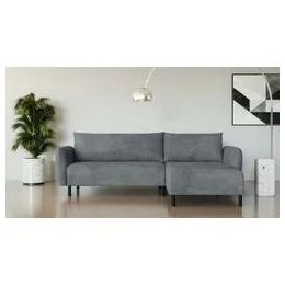 Ecksofa Inosign "Glandine" Sofas Gr. B/H/T: 233cm x 82cm x 177cm, Chenille-Struktur, Recamiere rechts, grau (dunkelgrau) L-Form