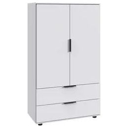 Wäscheschrank wimex "Easy Plus Kleiderschrank Garderobe 2 Schubladen, 81 oder 130cm breit" Schränke Gr. B/H/T: 81cm x 140cm x 40cm, 2 St., weiß in verschiedenen Farben, moderne Optik mit schwarzen Metallgriffen