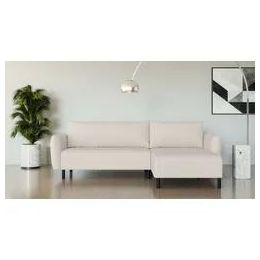 Ecksofa Inosign "Glandine" Sofas Gr. B/H/T: 233cm x 82cm x 177cm, Struktur, Recamiere rechts, beige (creme) L-Form