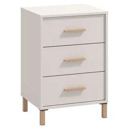 Nachtkommode Home Affaire "Belfort Nachtschrank Nachttisch Made in Europe", weiß (cashmere), B:48cm H:71cm T:40cm, Spanplatte, Sideboards, mit 2 oder 3 Schubladen, FSC-zertifizierter, Trendfarbe cashmere