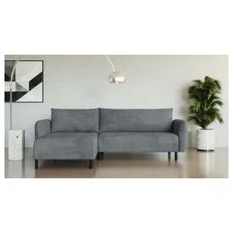 Ecksofa Inosign "Glandine" Sofas Gr. B/H/T: 233cm x 82cm x 177cm, Chenille-Struktur, Recamiere links, grau (dunkelgrau) L-Form