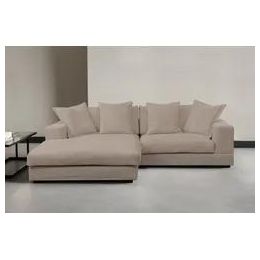 Ecksofa WERK2 "Eldorado L-Form" Sofas Gr. B/H/T: 285cm x 99cm x 195cm, Cord, Ottomane links, beige (greige)