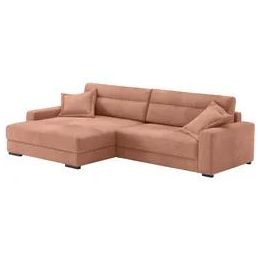 Ecksofa Inosign "Marcello" Sofas Gr. B/H/T: 310cm x 90cm x 184cm, Soft clean, Bettfunktion rechts-Recamiere links, braun (novaclean avanti 9 ginger) inklusive EasyBett und Bettkasten